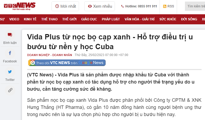Vida Plus từ nọc bọ cạp xanh - Hỗ trợ điều trị u bướu từ nền y học Cuba ...
